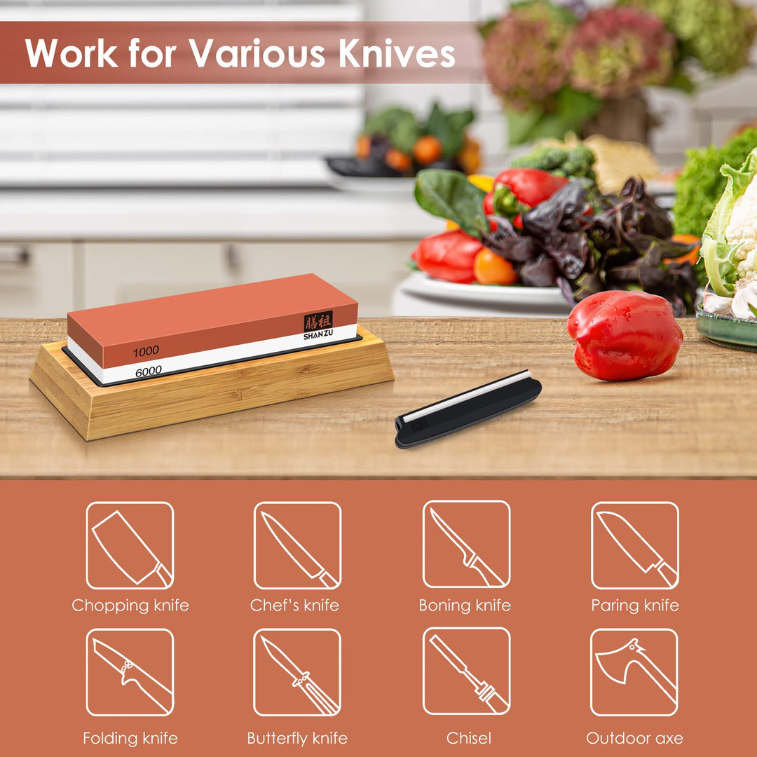 2 en 1 #1000/#6000 Grit | Pierre à aiguiser | SHAN ZU