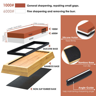 2 en 1 #1000/#6000 Grit | Pierre à aiguiser | SHAN ZU