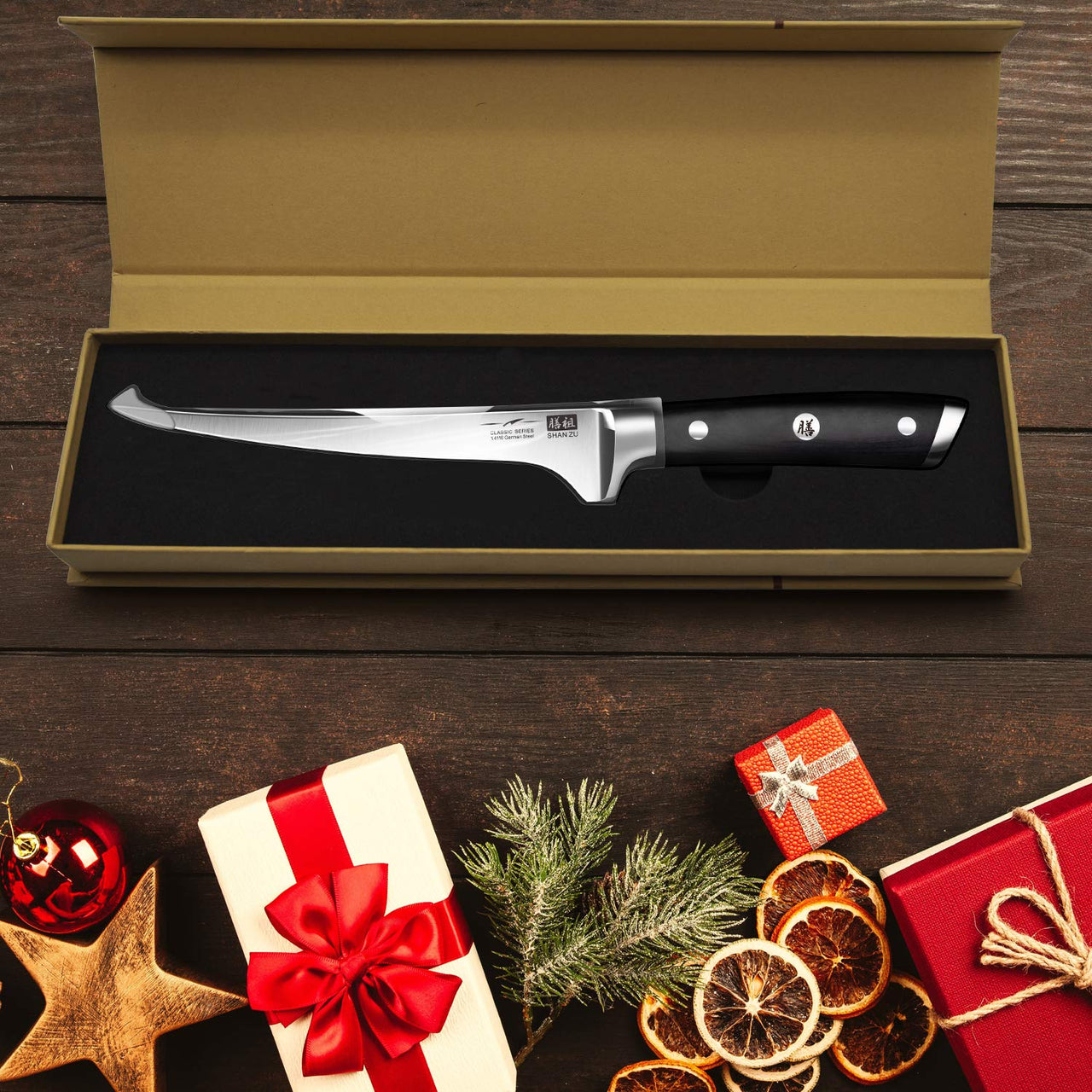 SHAN ZU German Stainless Steel 7" Fillet Knife - Boning Knife for ...